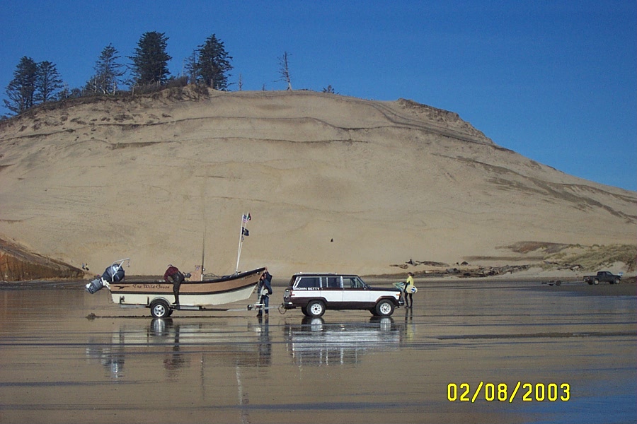 The dory fleet at Pacific City, Oregon is unique. The boats launch ...
