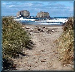 Rockaway Beach, Oregon is a long straigh stretch of beach and includes ...