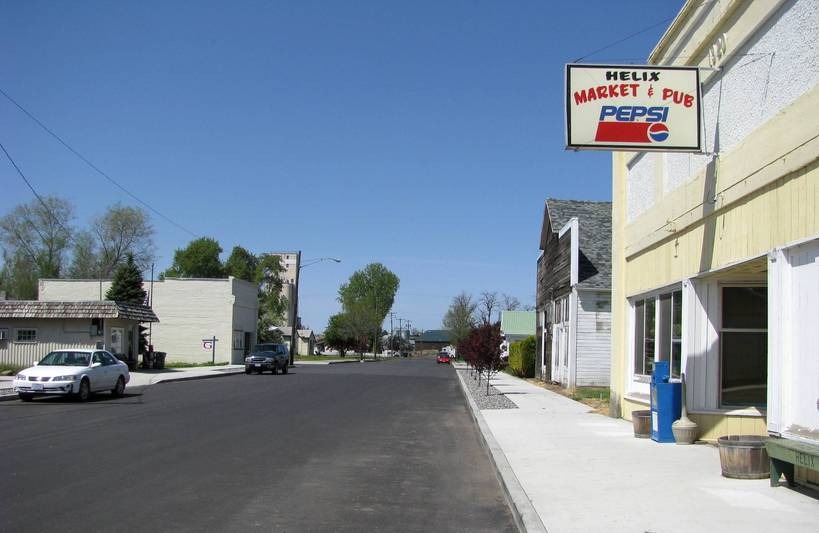 Helix, Oregon is in grain country northwest of Athena.